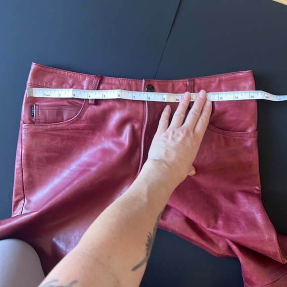 Earl Jeans | Pants & Jumpsuits | 999 Vintage Deep Red 10 Leather Pants ...